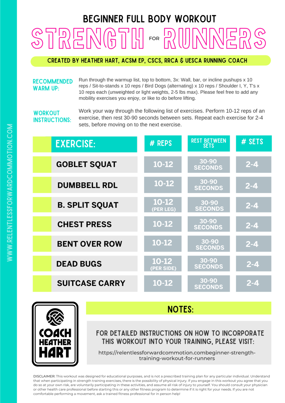 Complete Beginner Strength Training Workout for Runners - RELENTLESS ...