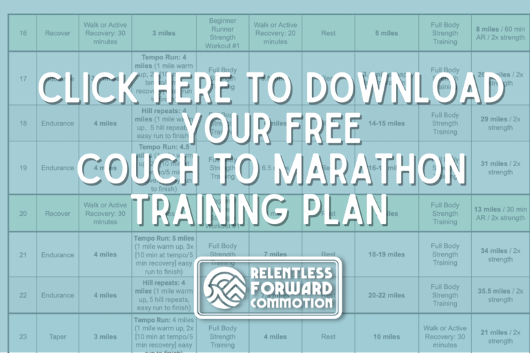 (Free) Couch to Marathon Training Plan: Run & Strength PDF - RELENTLESS ...